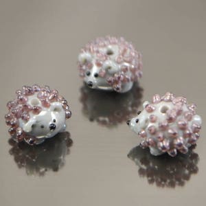 Lampwork Hedgehog Beads 3 Colors, Glass Hedgehog Beads, Lampwork ...