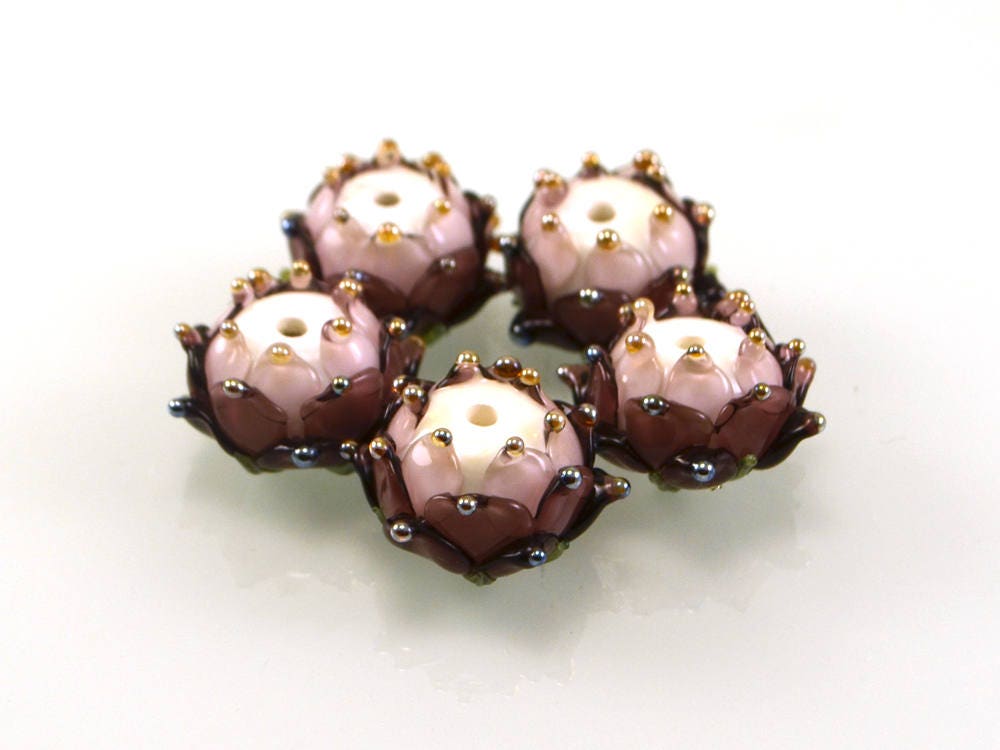 Flower Beads, Handmade Flower Lampwork Beads, Lampwork Flower, Artisan ...