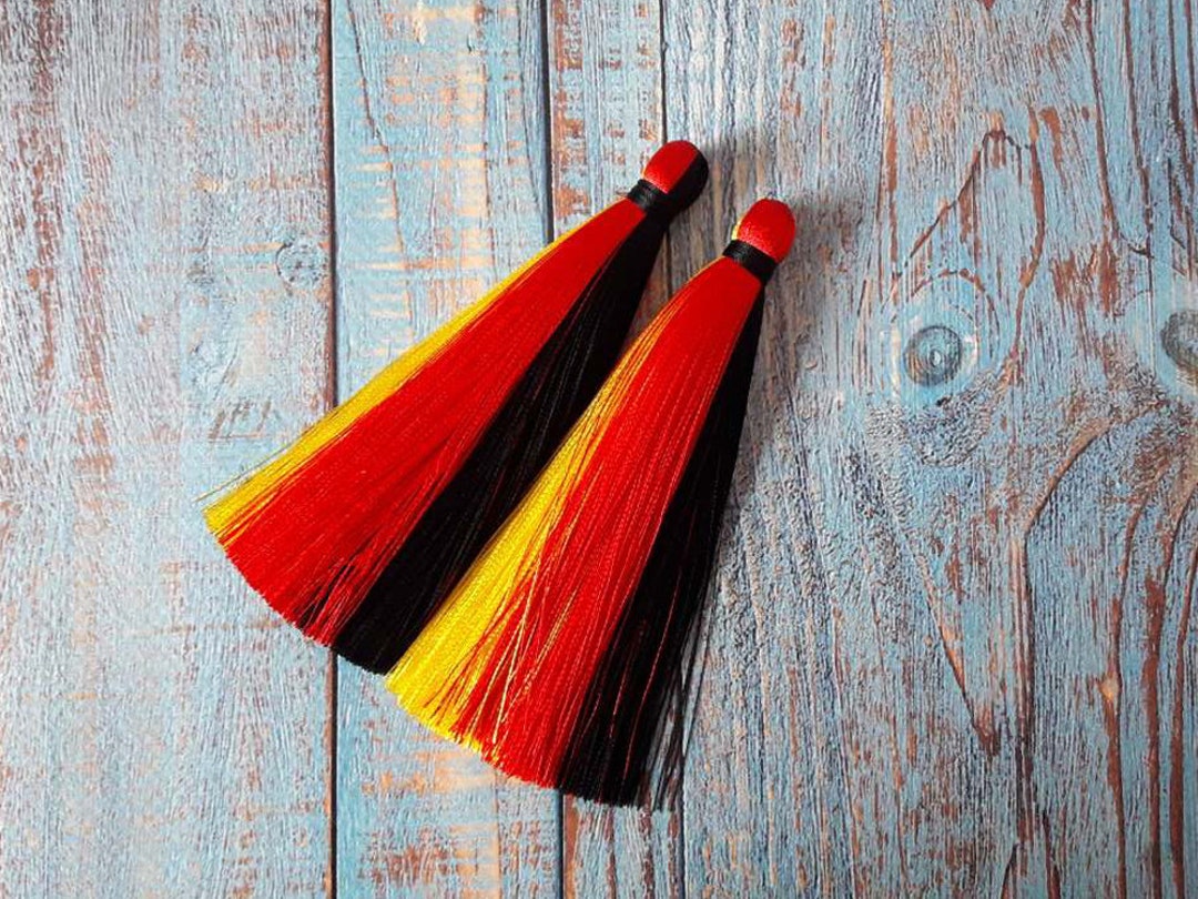 Black Yellow Red Silk Tassels, Germany Flag Tassels, 3 Colors Tassel ...