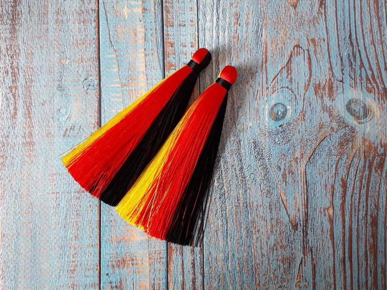Black Yellow Red Silk Tassels, Germany Flag Tassels, 3 Colors Tassel ...