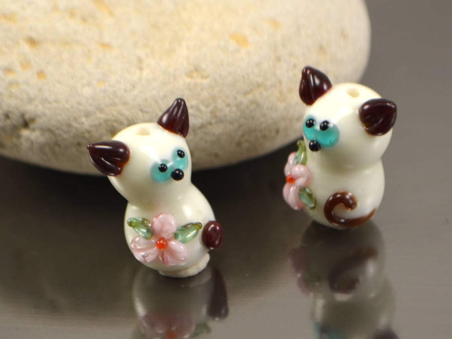 Handmade Lampwork Cat Beads Glass Cat Beads Lampwork Kitten - Etsy