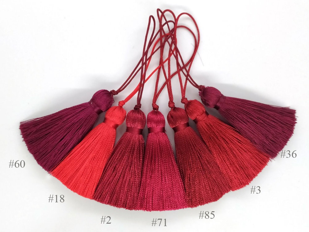 Red 2 inch silk tassels Wine red tassels 5cm tassels | Etsy