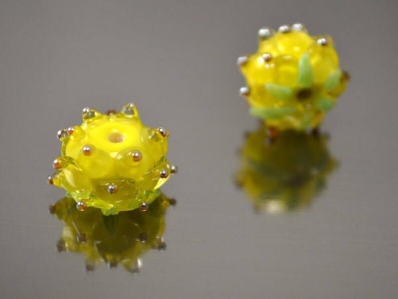 Handmade flower lampwork beads Floral lampwork Glass Beads | Etsy