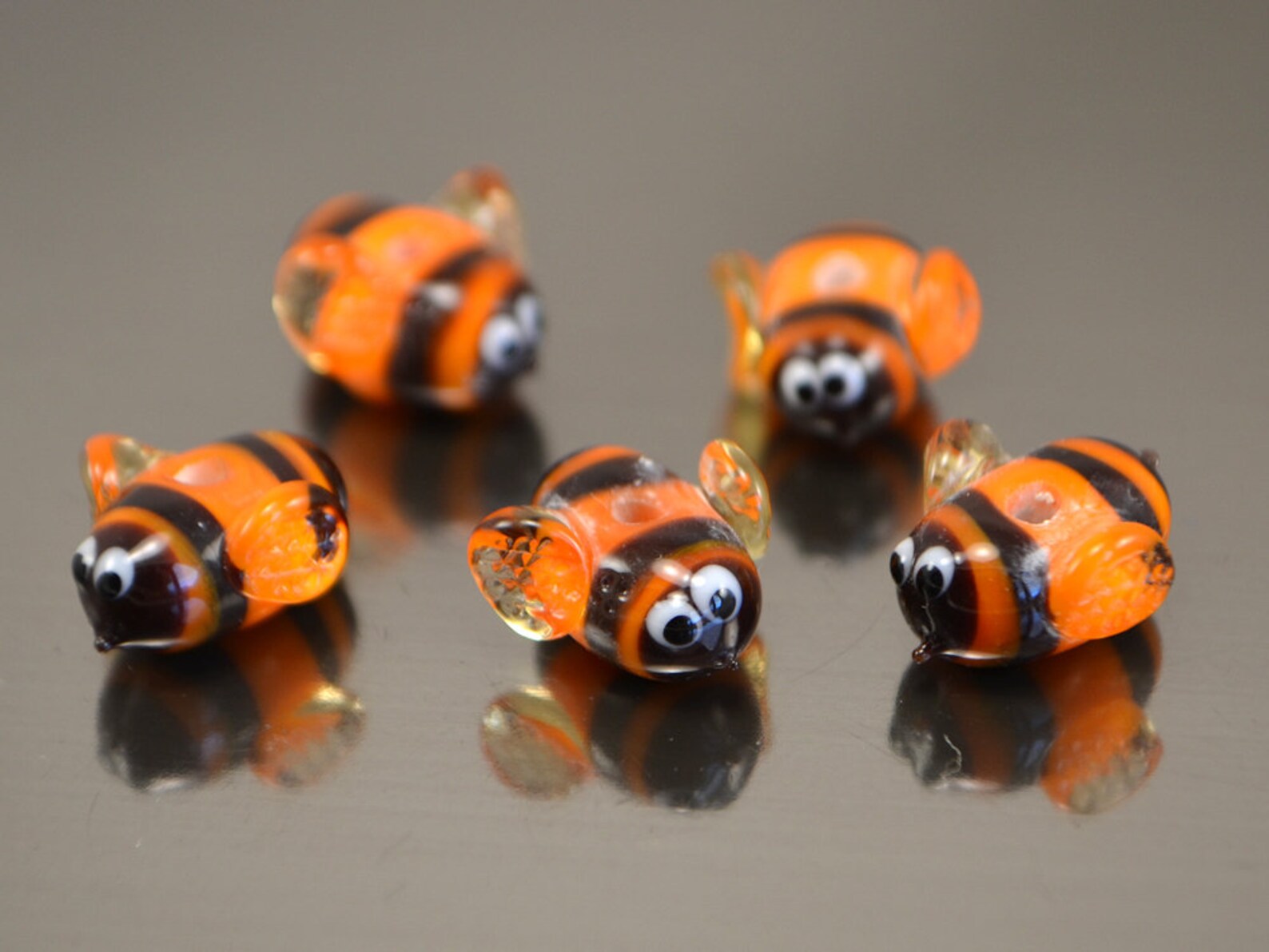 Lampwork Bumble Bee Beads Glass Bee Beads Honey Bee Beads | Etsy