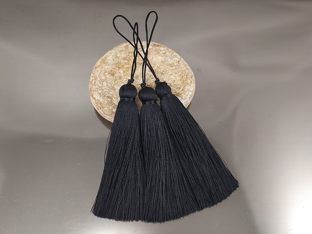 75mm Seidenquasten, Schwarze Seidenquasten, 75mm Quaste, Dicke schwarze Quasten, Mode Quaste ...