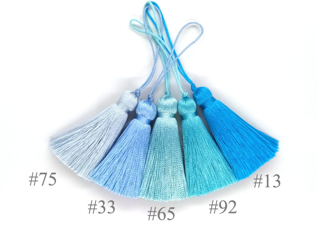 Aqua Blue 2 Inch Silk Tassels, Pale Blue Tassels, 5cm Tassels ...