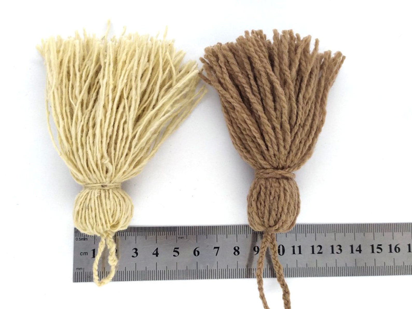Wool Thick Tassels, 4 Inches Tassel, Beige Wool Tassels, Natural Wool ...