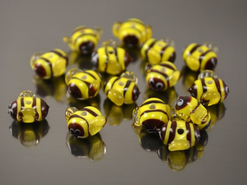 Lampwork Bumble Bee Beads Glass Bee Beads Honey Bee Beads - Etsy