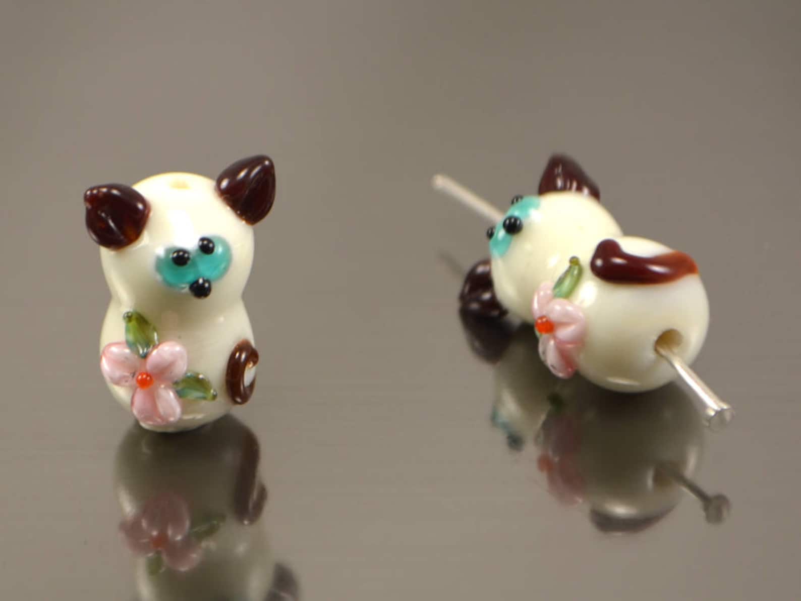 Handmade Lampwork Cat Beads Glass Cat Beads Lampwork Kitten - Etsy