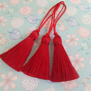 Dark Red Silk Tassels 2 Inch (5 Cm) With Thread Loop, Tassels for Red ...