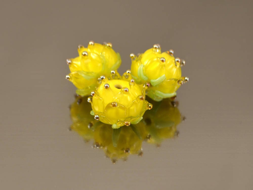 Handmade flower lampwork beads Floral lampwork Glass Beads | Etsy