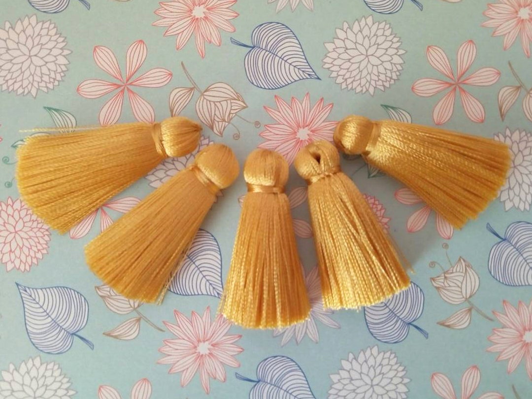 1.5 Inches (3.8cm) Gold Yellow Silk Tassel, Short Tassels, Tiny Tassels ...