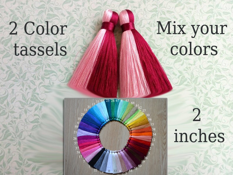 2 Colors Tassel 2 Inches Silk Tassels Mini Silk Tassels - Etsy