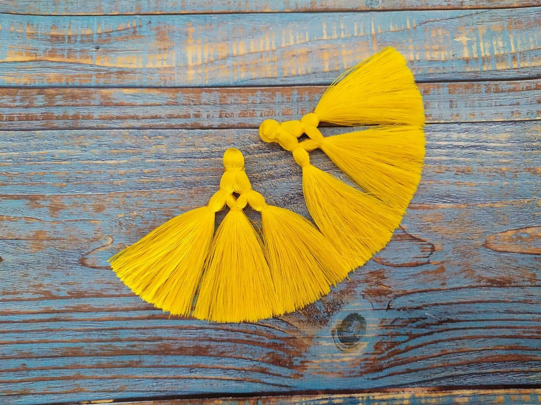 Yellow Wicker Silk Tassel 3 Inches (7.5cm), Sunny Silk Tassel, Bright ...