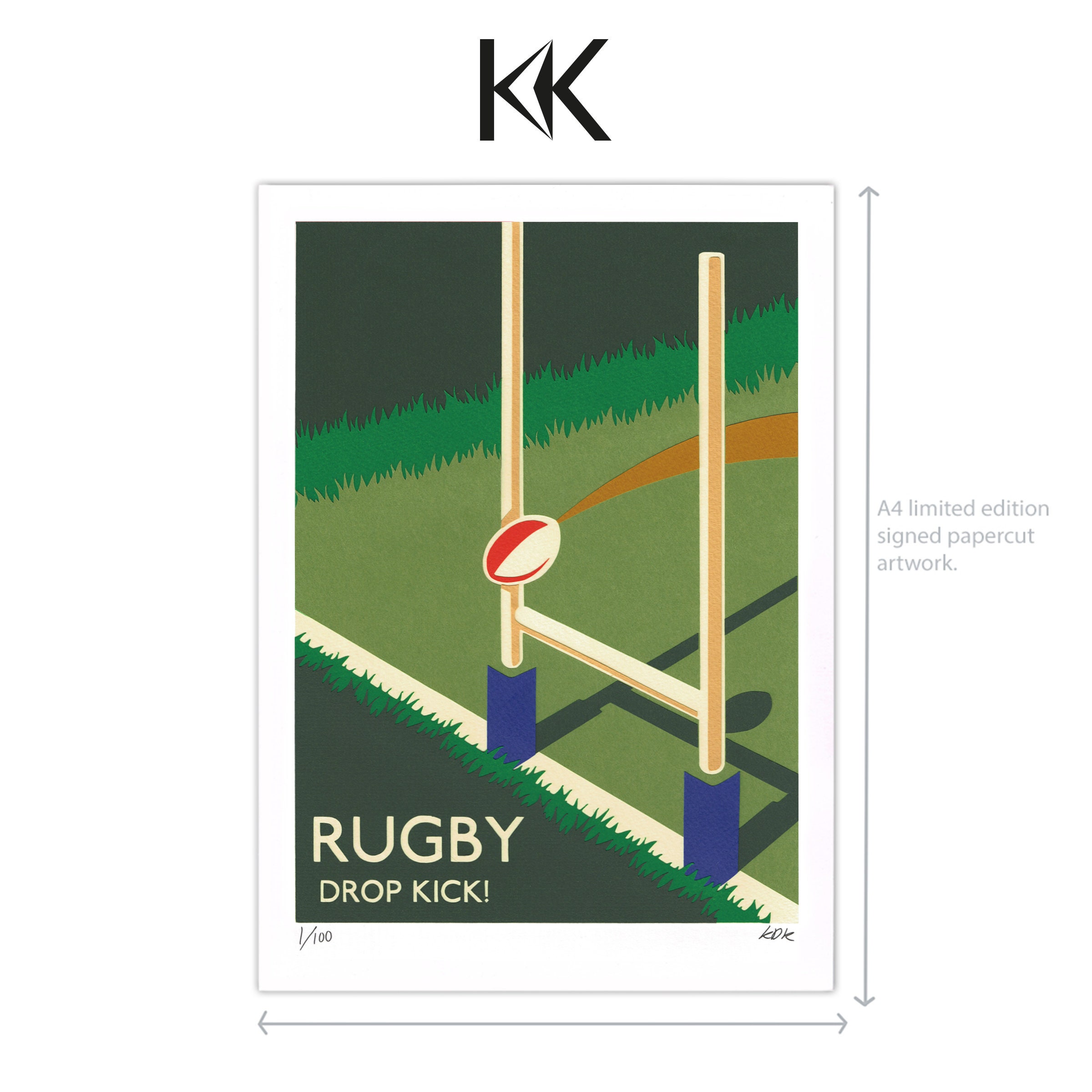 Rugby Papercut Art A4. Signed Limited Edition Handmade Artwork - Etsy UK