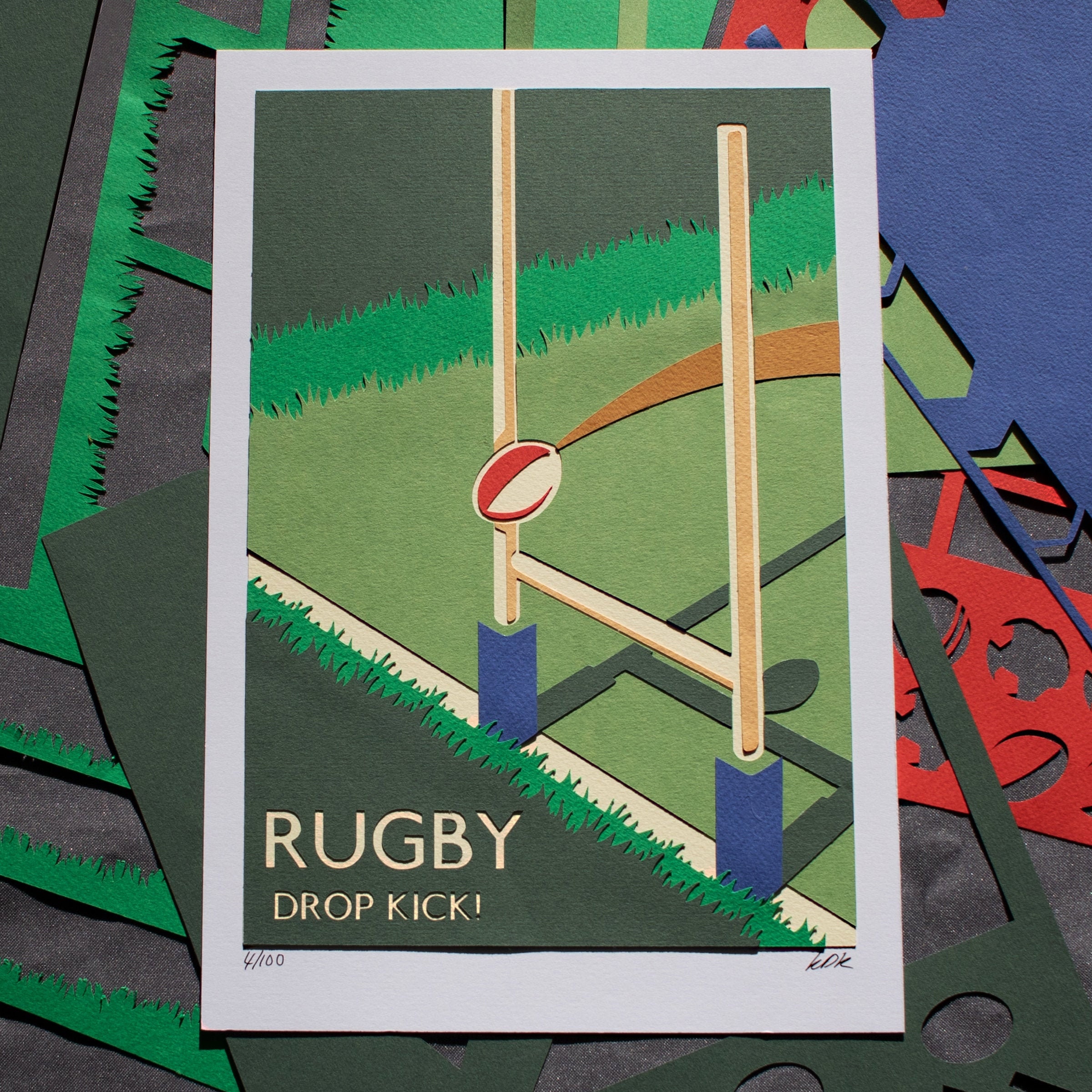 Rugby Papercut Art A4. Signed Limited Edition Handmade Artwork - Etsy UK