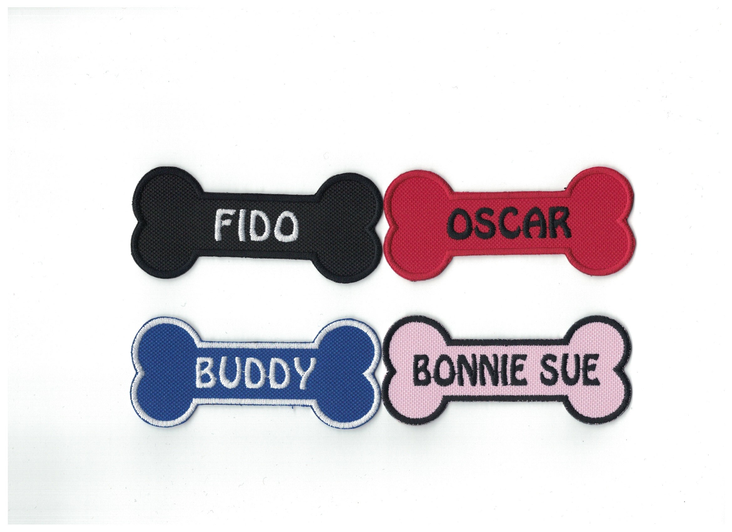 1.75 by 4 Inch Custom Bone Name Tag Dog Patch With Hook and - Etsy