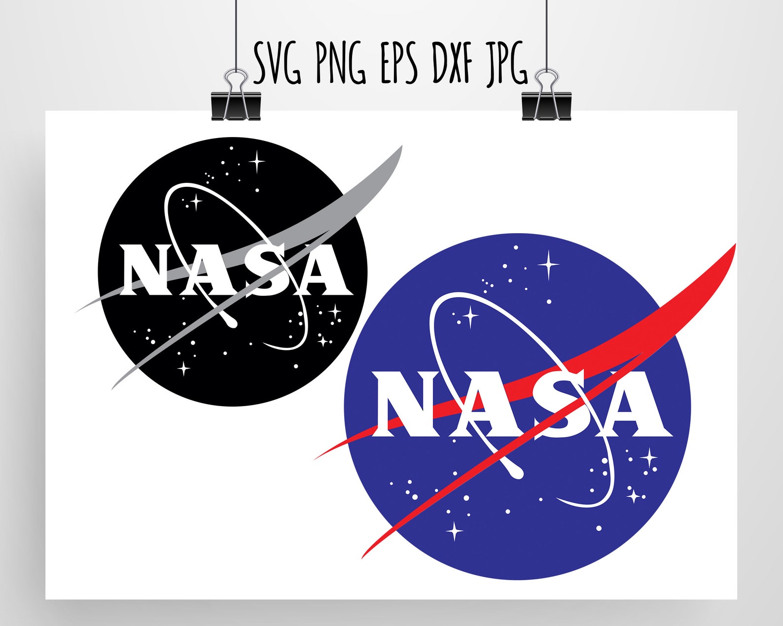 Nasa Svg Blue Logo Digital Files Svg Black Logo Art Design Zip | Etsy