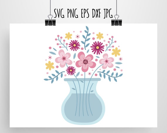 Cute Flowers Svg Colorful Digital Files Svg Cute Art Design | Etsy