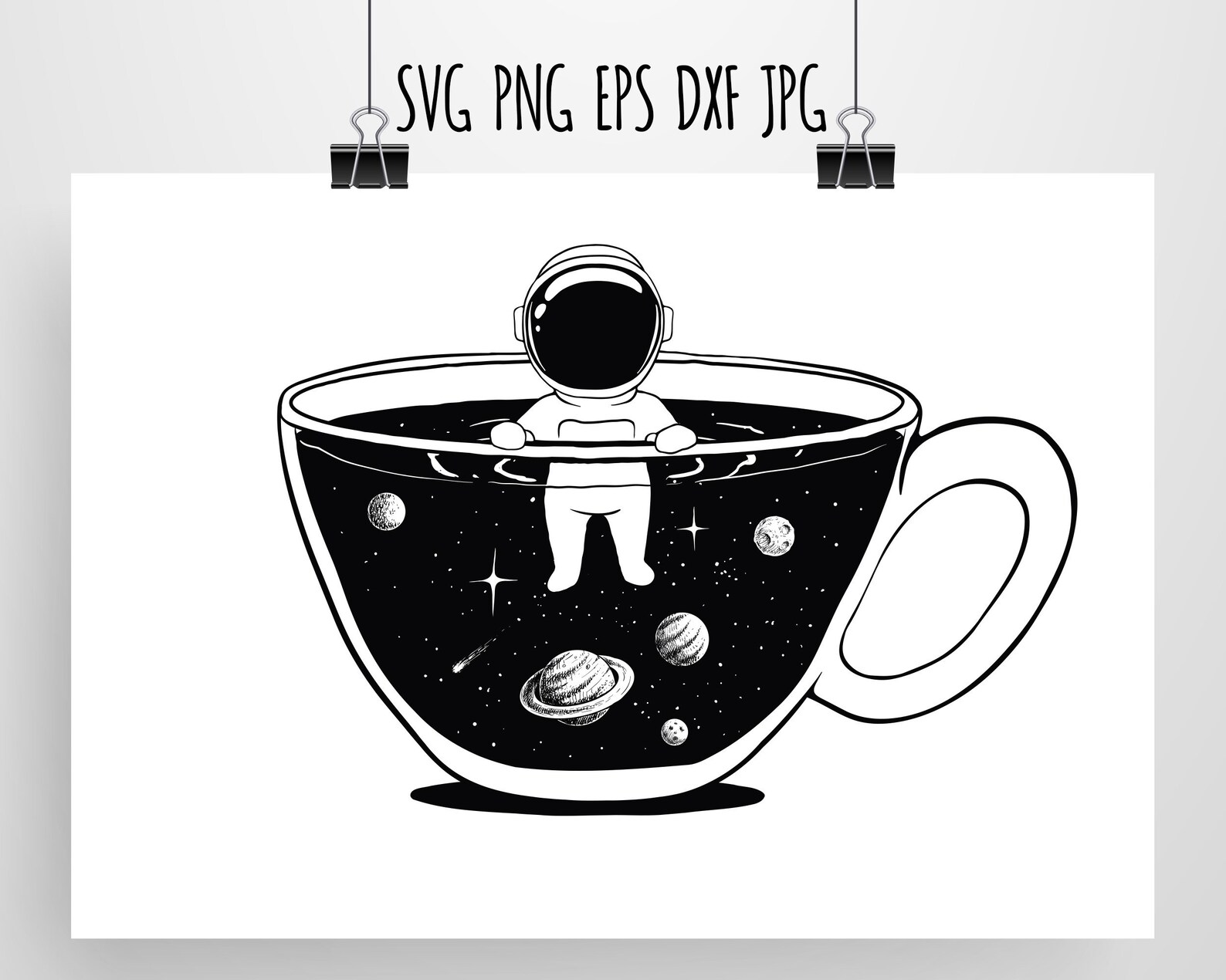 Spaceman Svg Cup of Space Digital Files Svg Astronaut Art - Etsy