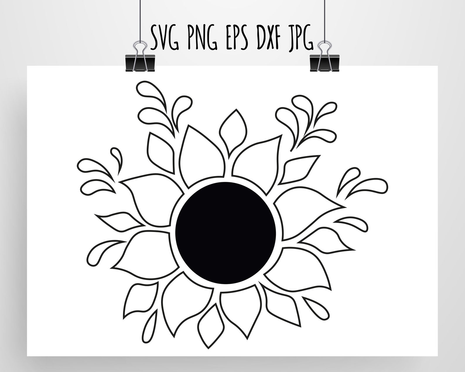 Sunflower Svg Flower Digital Files Svg Floral Art Design Svg - Etsy