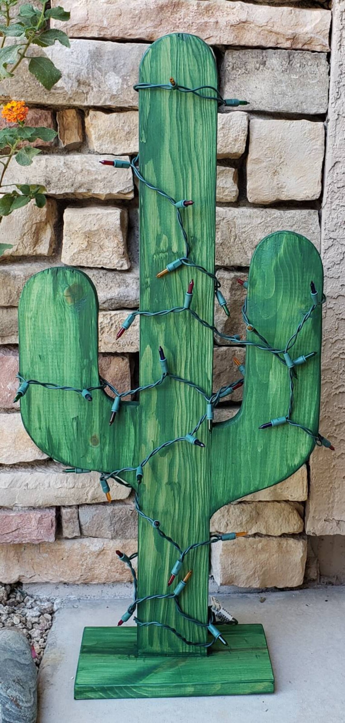 Green Cactus Sign With Lights Wood Cactus Front Door Sign - Etsy