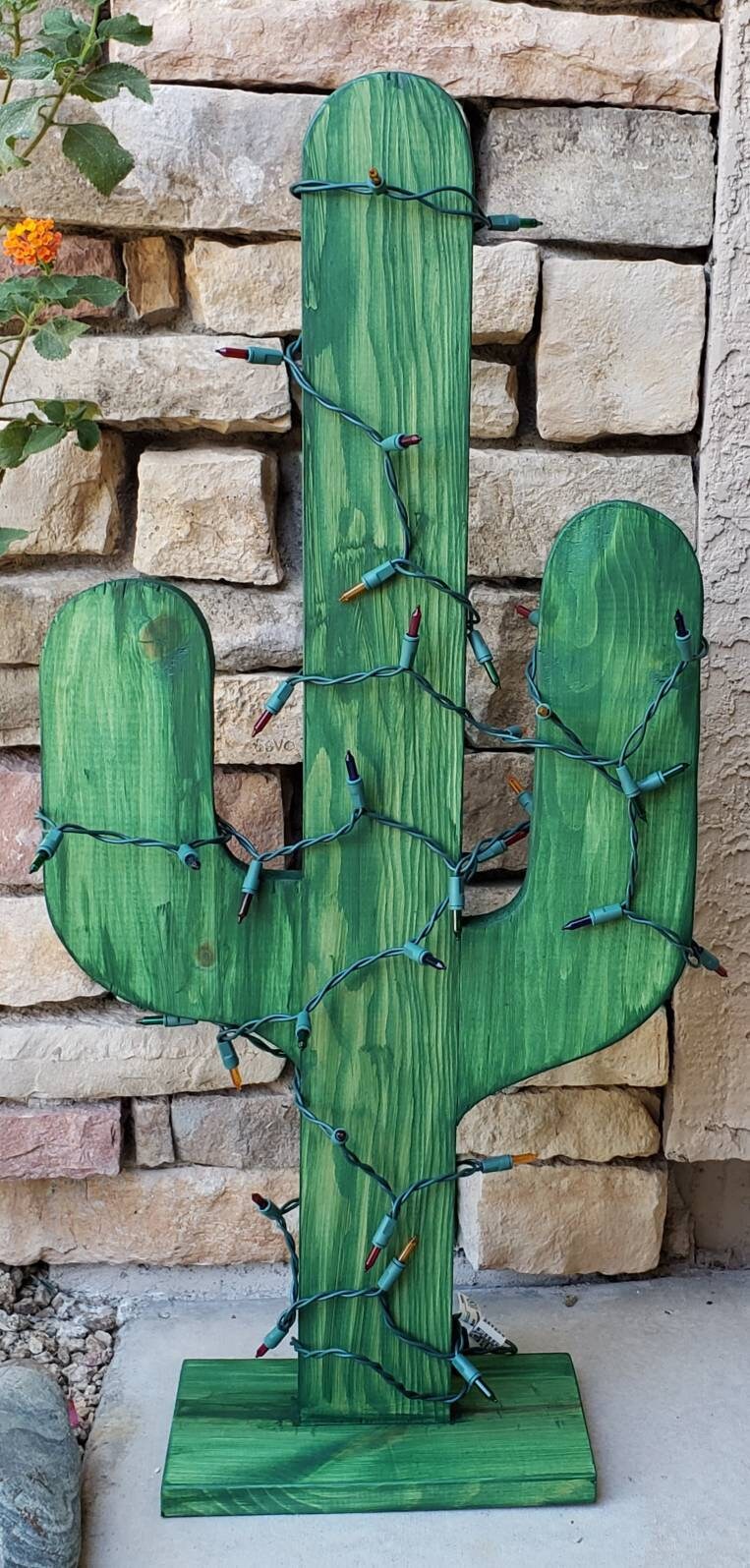 Green Cactus Sign With Lights Wood Cactus Front Door Sign - Etsy