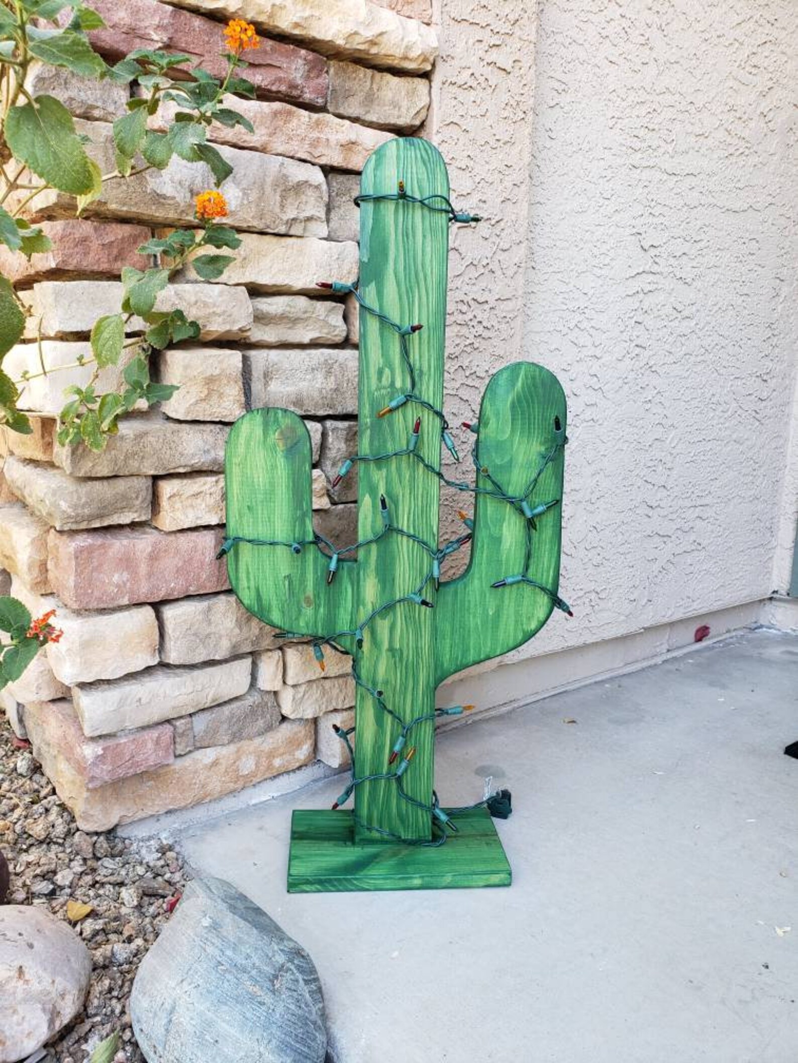 Green Cactus Sign With Lights Wood Cactus Front Door Sign - Etsy