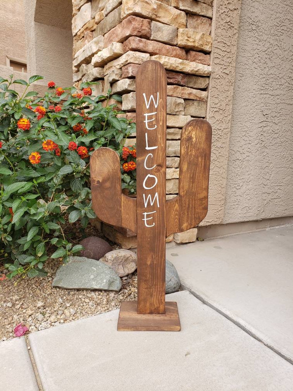 Cactus Sign Wood Cactus Front Door Sign Standing Cactus - Etsy
