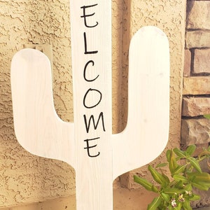 Cactus Sign Wood Cactus Front Door Sign Standing Cactus Sign Front Door ...