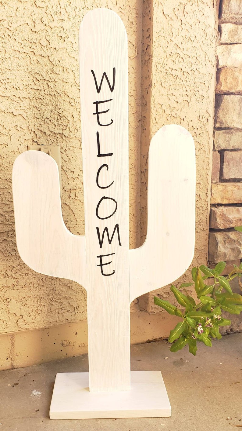 Cactus Sign Wood Cactus Front Door Sign Standing Cactus - Etsy