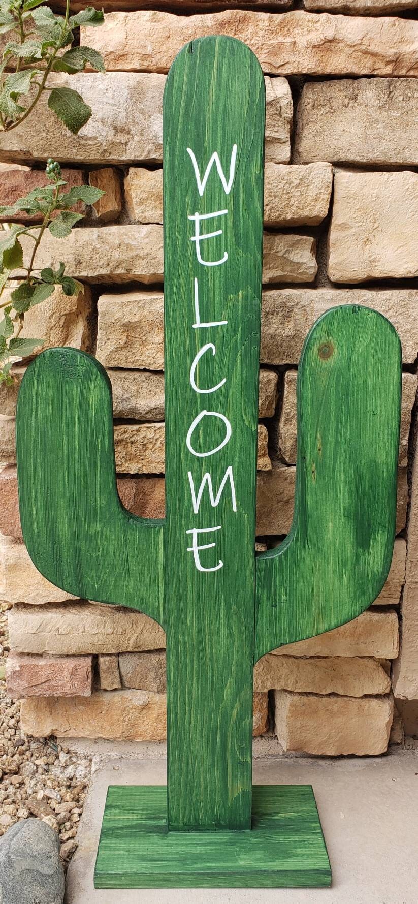 Cactus Sign Wood Cactus Front Door Sign Standing Cactus - Etsy