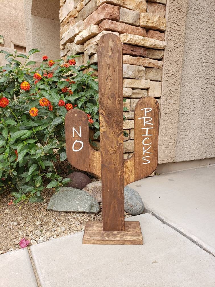 Cactus Sign Wood Cactus Front Door Sign Standing Cactus - Etsy
