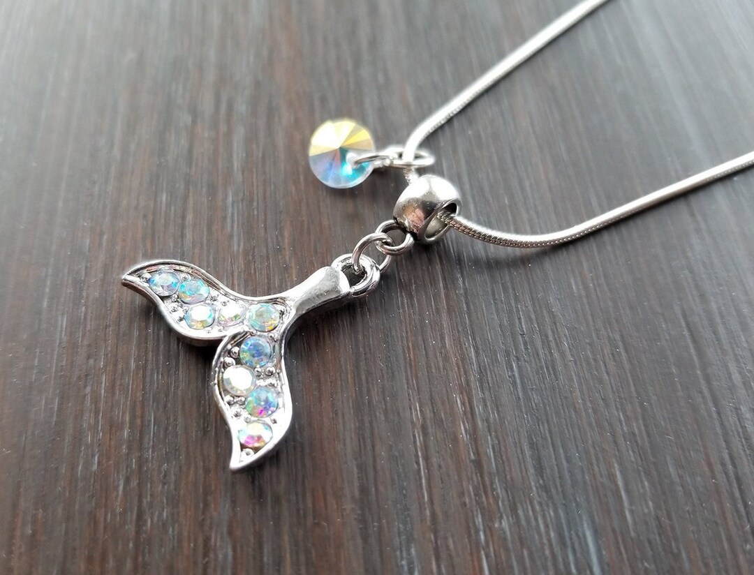 Mermaid Necklace / Mermaid Tail Necklace / Crystal Mermaid Necklace ...