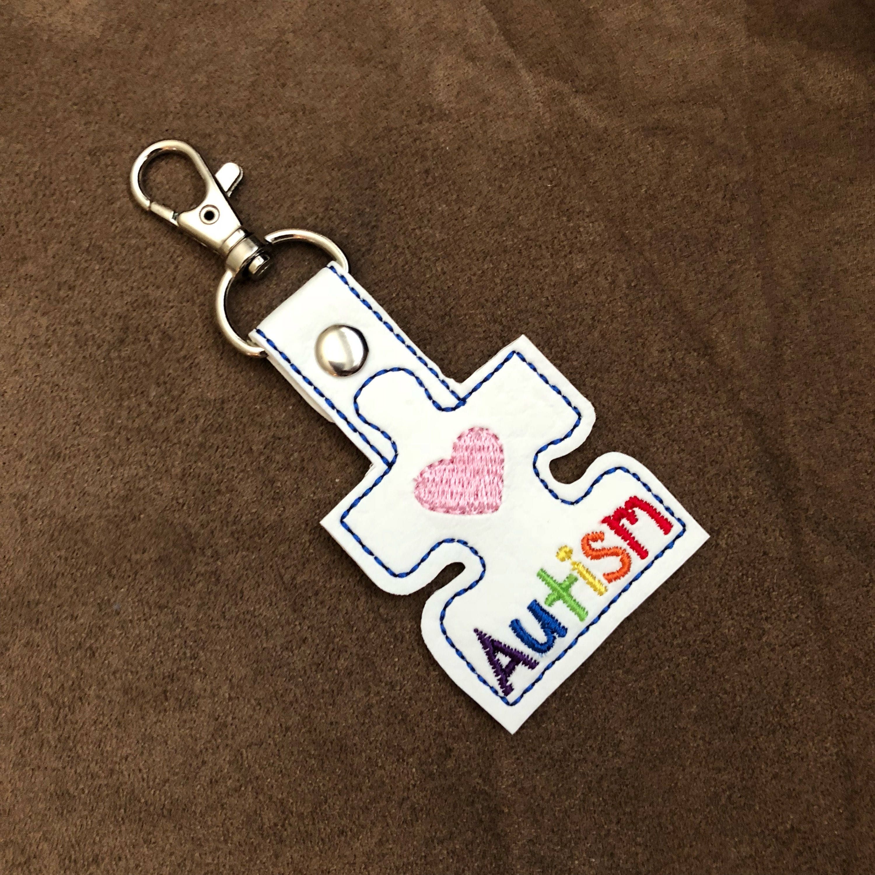 Autism Keychain Autism Awareness Puzzle Piece Keychain - Etsy UK
