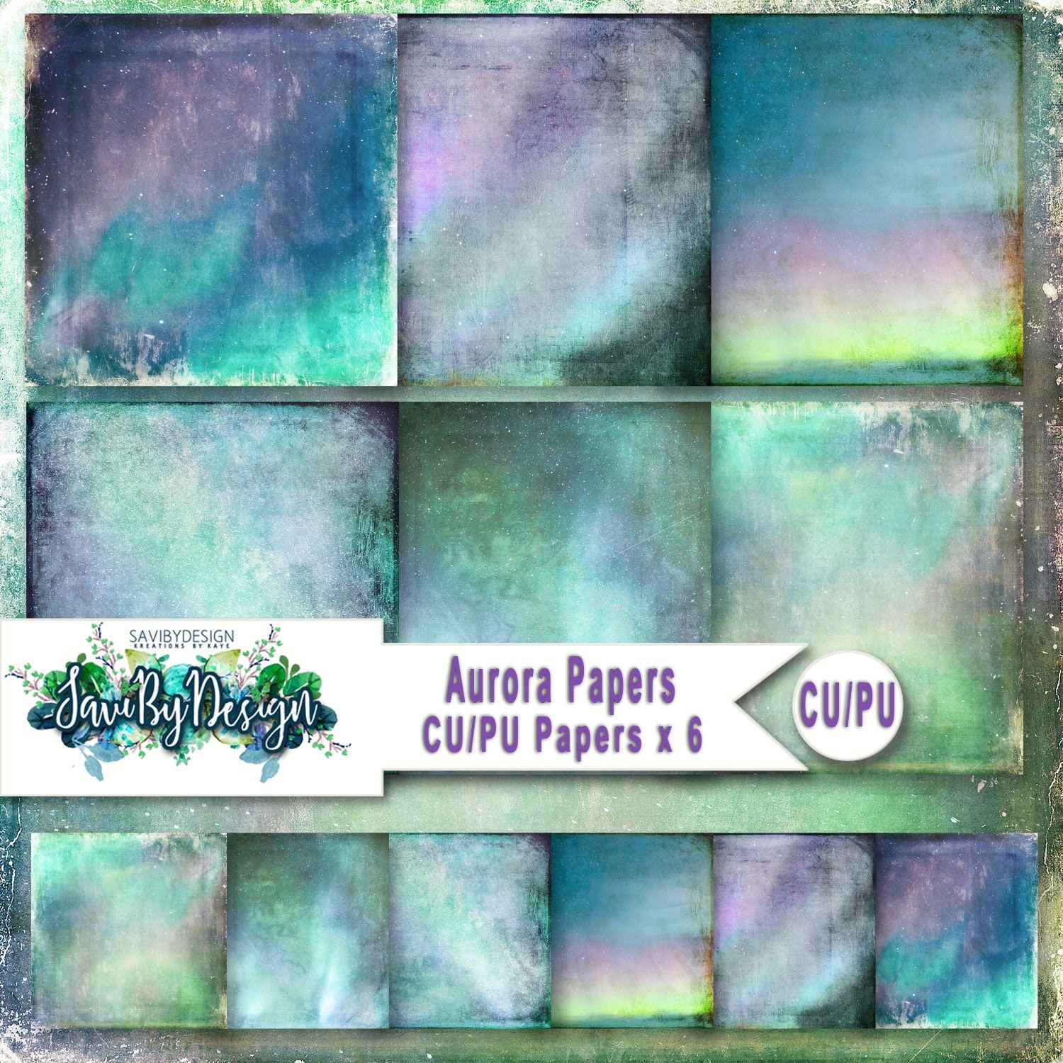 Scrapbooking CU Commercial Use Background Papers set of 6 for Digital ...