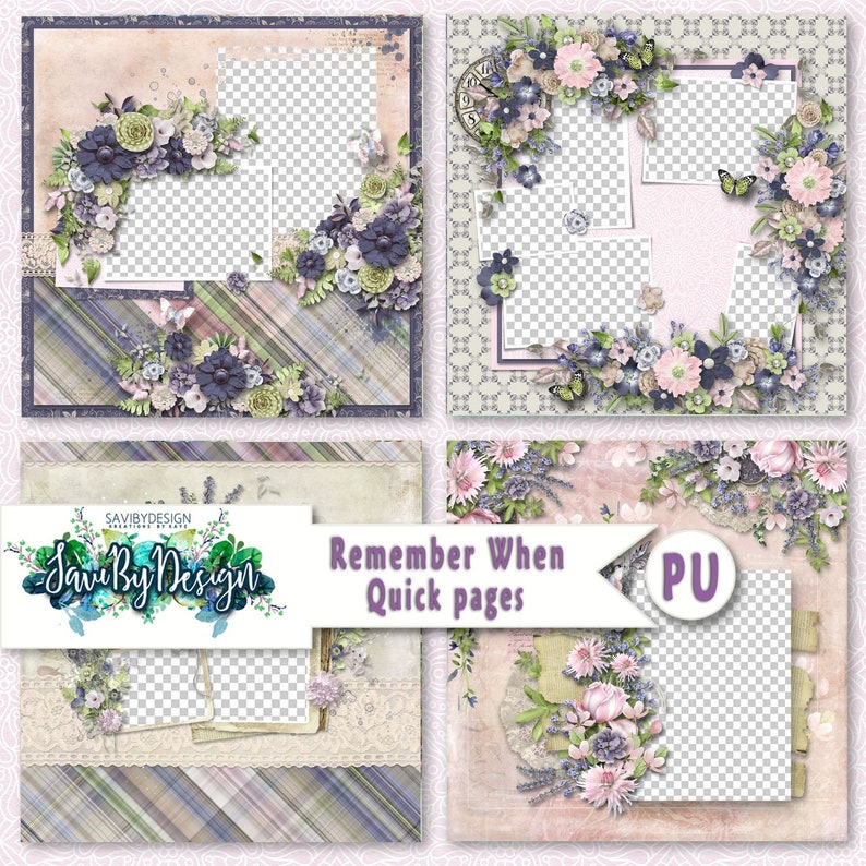 Digital Scrapbooking Quick PAGES REMEMBER WHEN X 4 Premade - Etsy