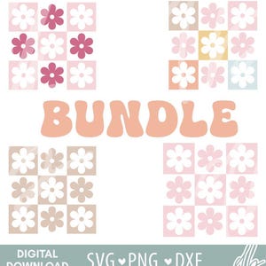 Daisy Checkered Boho Svg, Neutral Checkerboard Daisy Png, Flower ...
