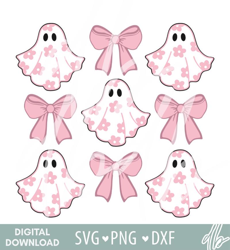 Daisy Ghost SVG, Daisy Ghost PNG, Cute Ghost Pattern, Coquette ...