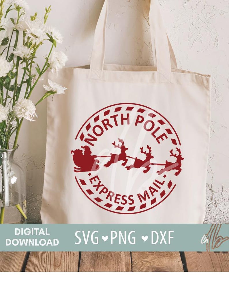 North Pole Seal Svg, North Pole Mail Express Post Svg, Santa Claus Seal ...