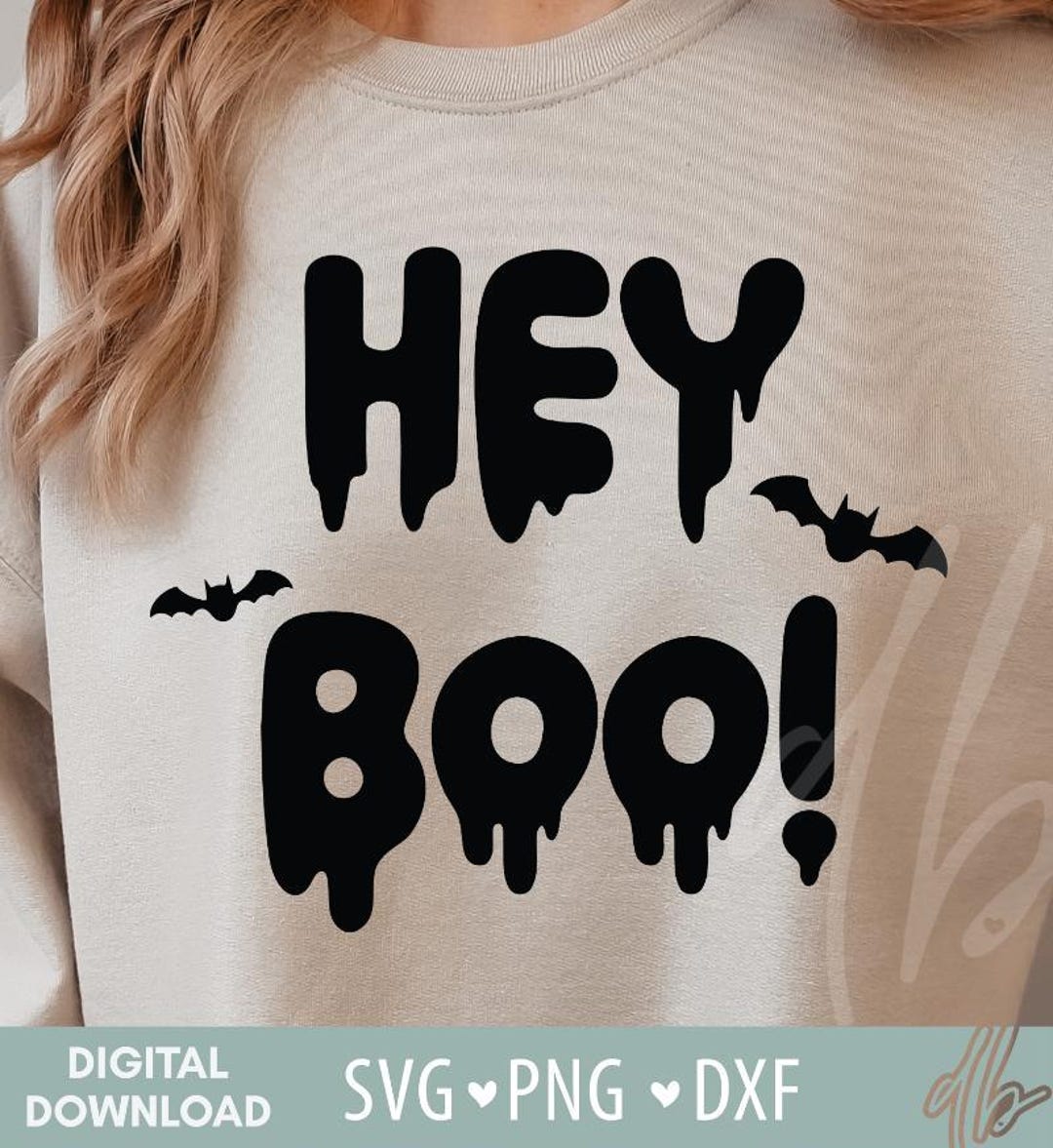 Hey Boo SVG, Halloween SVG, Ghost SVG, Spooky Svg, Halloween Png, Bat ...