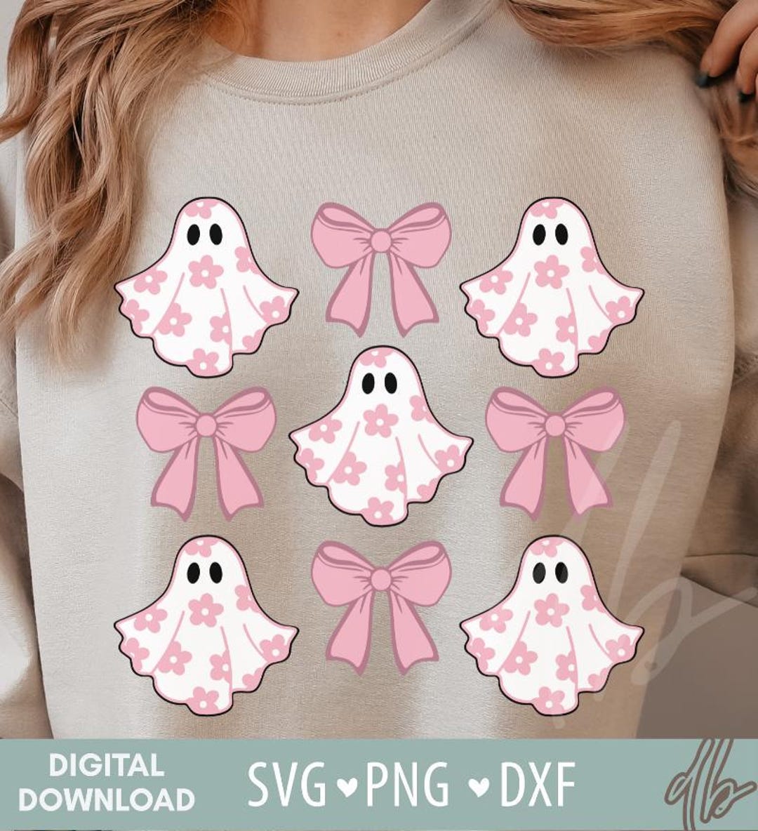 Daisy Ghost SVG, Daisy Ghost PNG, Cute Ghost Pattern, Coquette ...