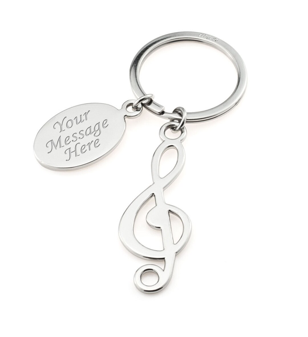 Personalised Treble Clef Music Note Keyring in Presentation Box - Tab ...