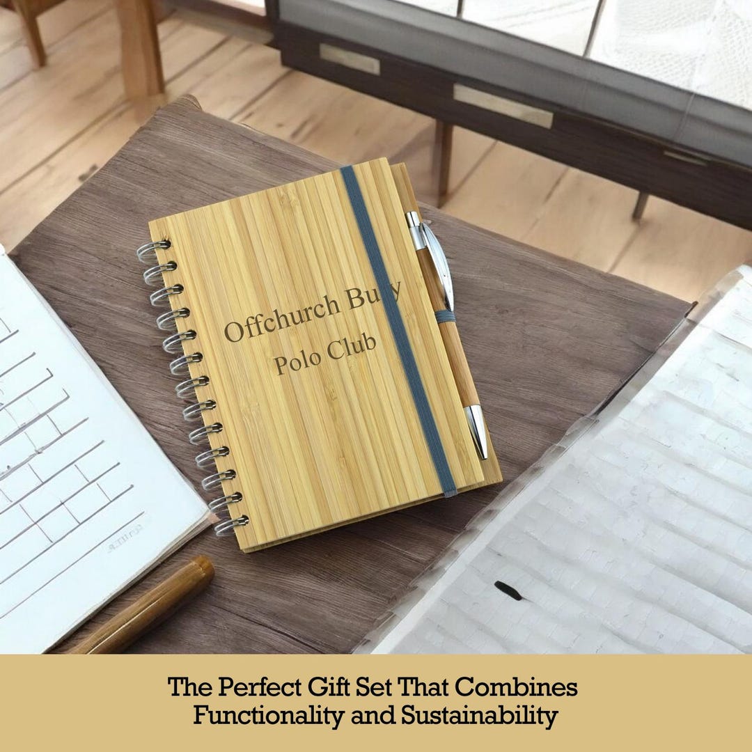 Personalised Bamboo Notepad and Pen - Laser Engraved Notebook - Bespoke ...