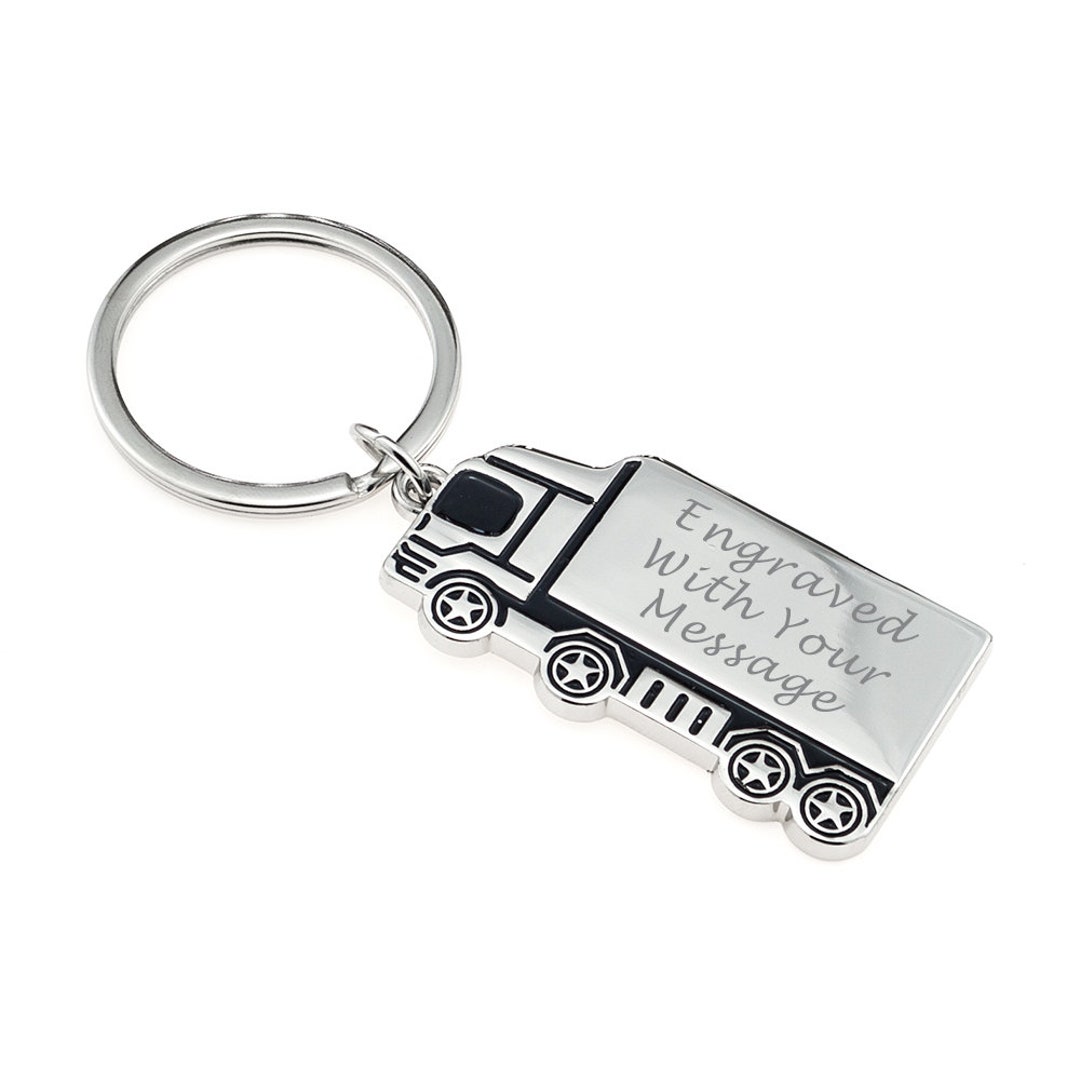 Personalised Truck / Lorry / HGV / Trucker Keyring in Gift Box Engraved ...
