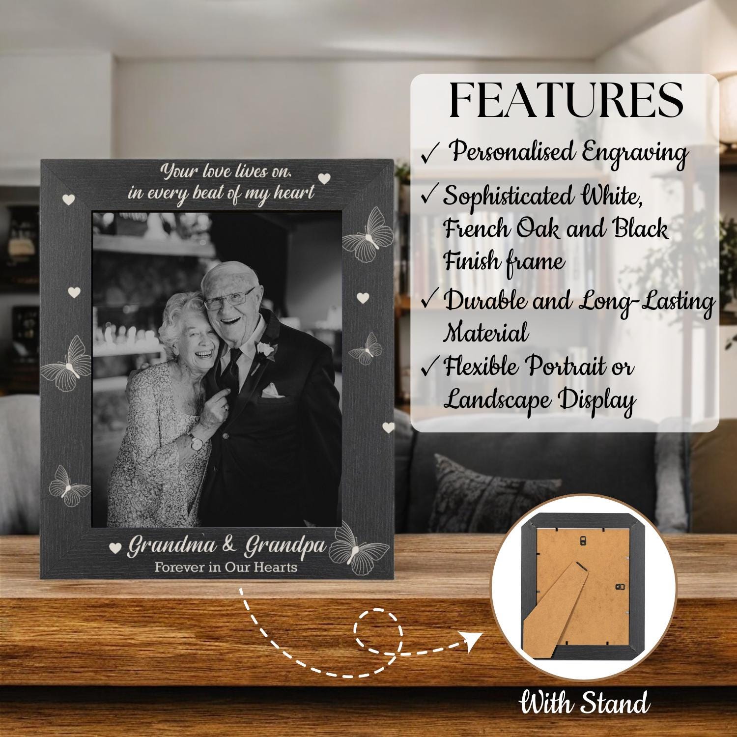 Personalised 5x7 6x4 6x8 8x10 "your Love Lives On" Memorial Gift Photo ...