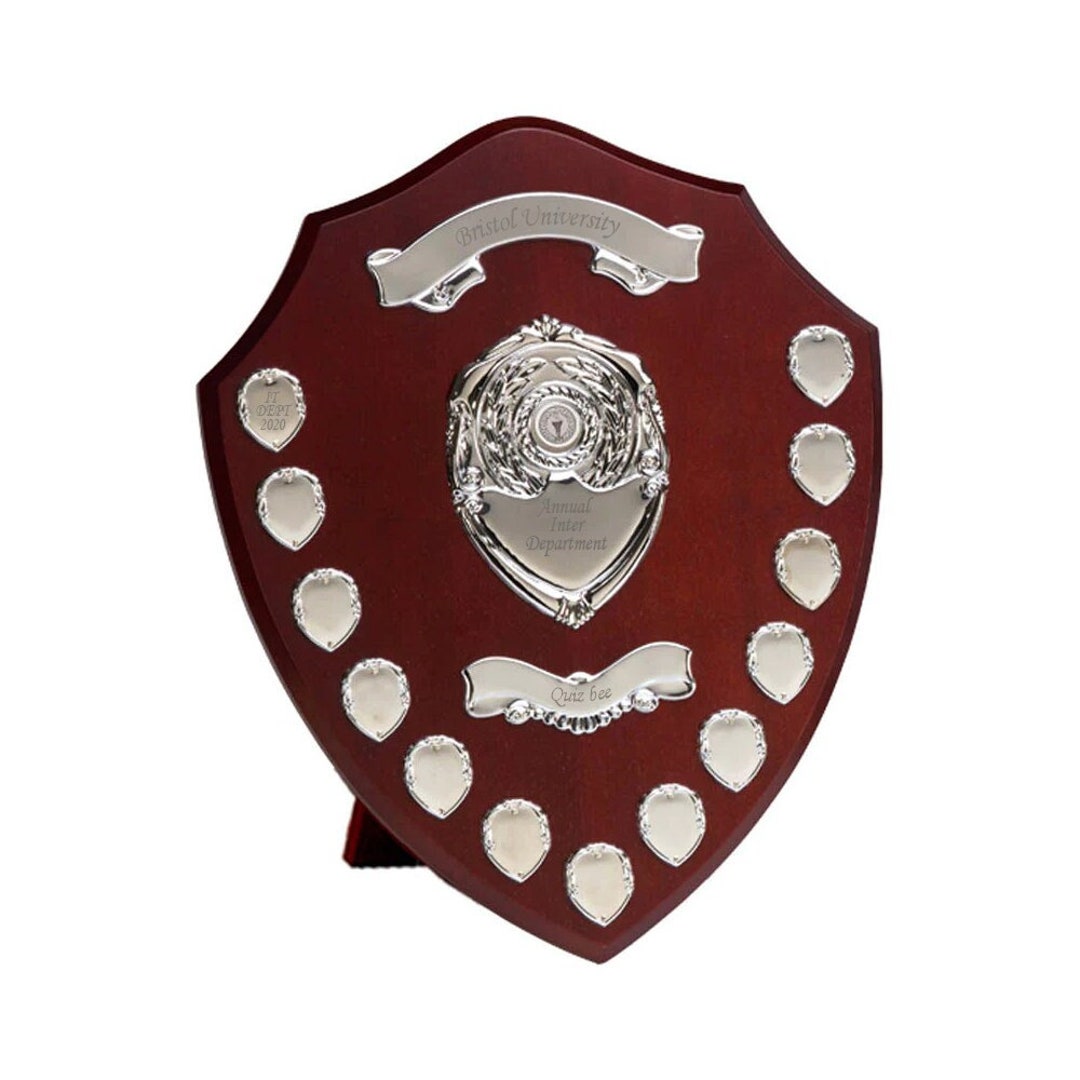 Personalised 16 Inch Triumph Silver Annual Shield - Engraved With ...