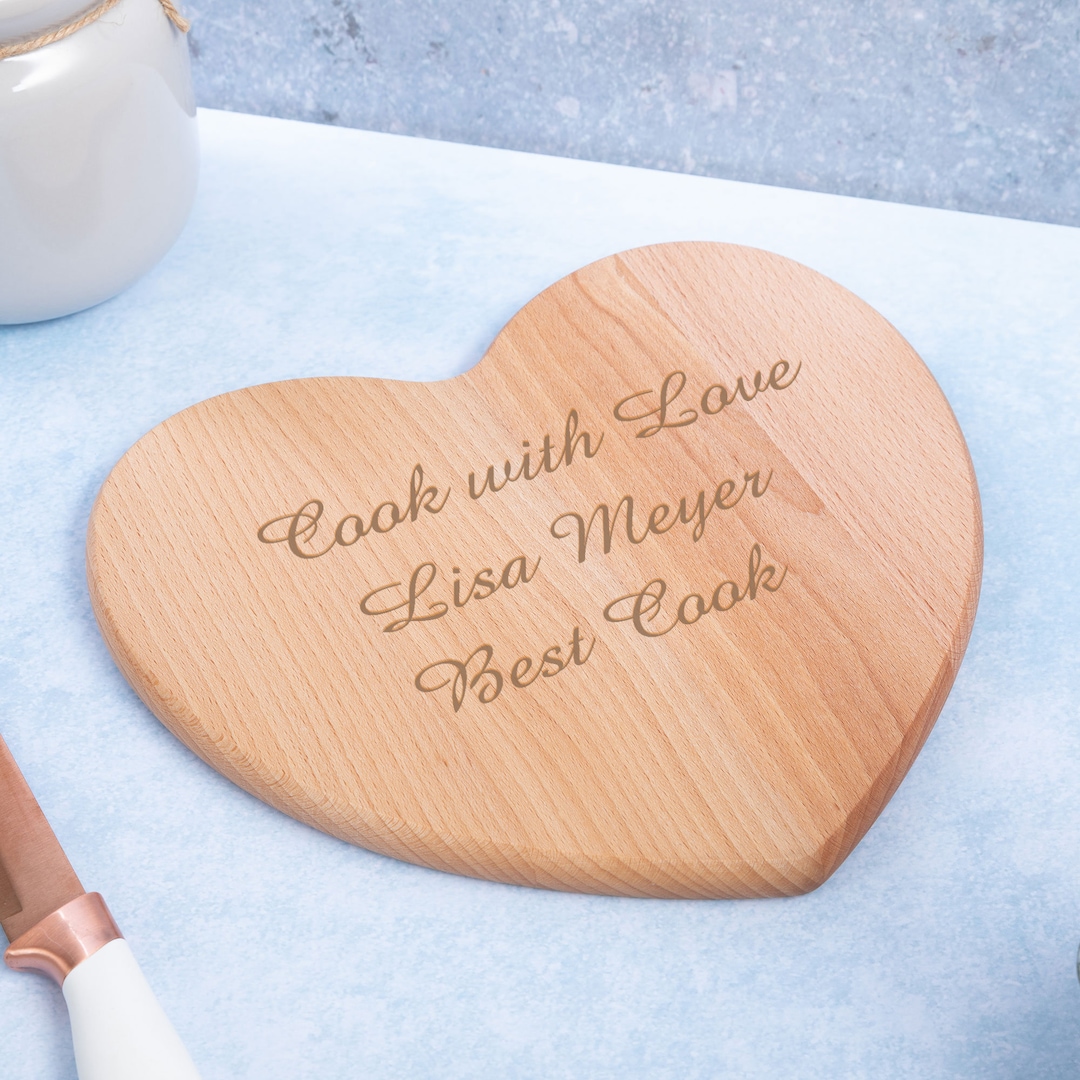 Personalised Heart Chopping Board, Wooden Cutting Boards - Custom ...