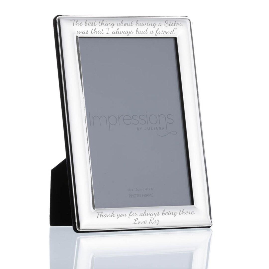 Personalised 4"x6" Silver Plated Curved Edge Photo Frame - Engraved ...