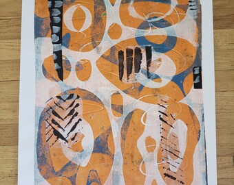 Microburst Original Monoprint Art Print Signed MCM Abstract With ...